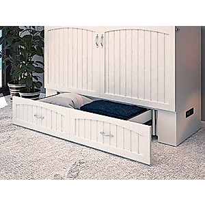 AFI Southampton Murphy Bed Chest with Charging Station, Queen, White
