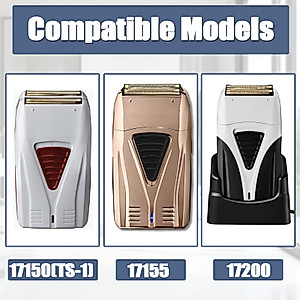 2 Pack Pro Shaver Replacement Foil and Cutters Compatible with Andis 17150(TS-1)/17155/17200 Shaver for ProFoil & Lithium Shaver, Golden