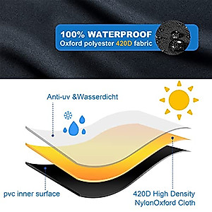 KNHUOS Patio Furniture Covers, Outdoor Furniture Cover Waterproof, 96 "L x 64" W x 40 "H Outdoor Table and Chair Set Cover Wind Dust Proof Anti-UV, Durable Patio Furniture Cover，Rectangular