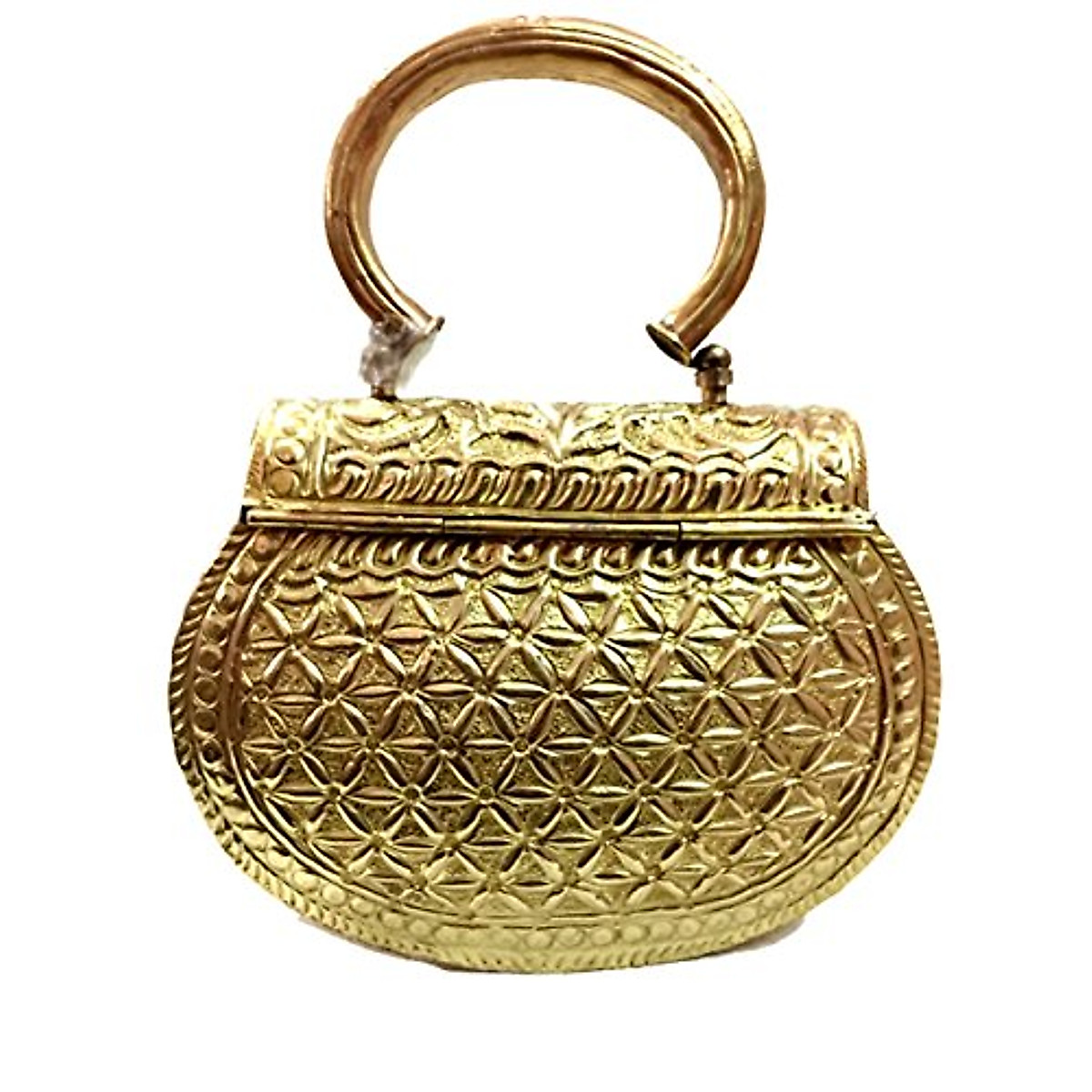 Golden Clutches Vintage Handmade Brass Metal Purse Hand Clutch Handbag for Women Party Bride Marriage Clutch