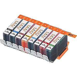 Sherman Replacement Ink Cartridge 8 Pack CLI8 for Printer: Canon PIXMA Pro 6000 PIXMA Pro 6500 PIXMA Pro9000 PIXMA Pro9000 Mark II