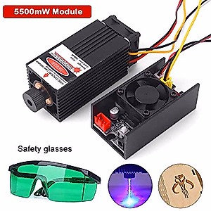 2 in 1 5500mW Engraver CNC 3018 Pro Engraving Machine, GRBLControl PCB PVC Wood Router CNC 3 Axis Milling Machine with Offline Controller and ER11 and 5mm Extension Rod