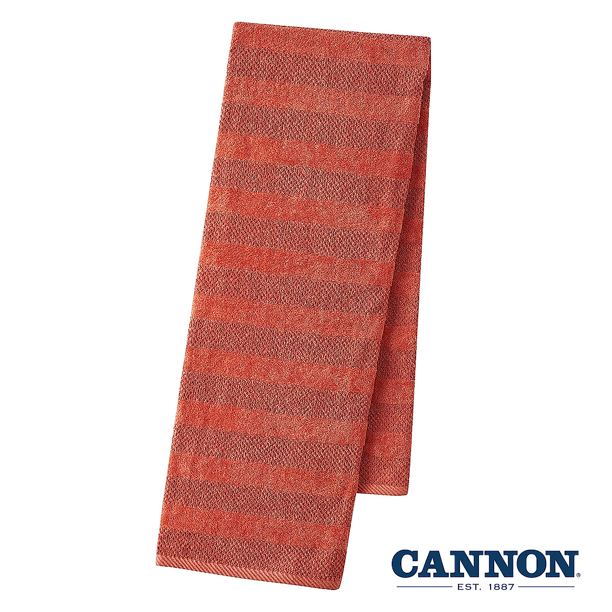 CANNON Shear Bliss Quick Dry 100% Cotton Bath Towels (30" L x 52" W), Slim Lightweight Design, Textured Dual Weave, Low Lint Absorbent (2 Pack, Coral)