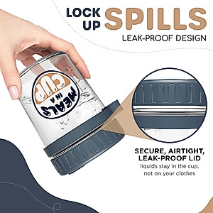 Meals In A Cup 2 Pack Overnight Oats Containers with Lids and Spoons - 16 Oz Glass Mason Jars for Overnight Oats, Leak Proof Oatmeal Container, Meal Prep Jars for Milk, Cereal, Yogurt, Fruit (Grey)