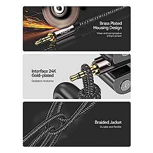 VIOY Headphone Extension Cable 10FT,[Copper Shell, Hi-Fi Sound] 3.5mm Male to Female Stereo Audio Cable Nylon Braided Aux Cord for Smartphones, Tablets, Media Player