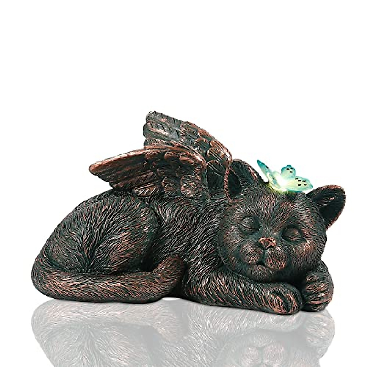 Qeeman Cat Memorial Gifts, Pet Angel Garden Solar Light Cat Memorial Stones for pet Memorial Gifts and pet Loss Gifts, Ideal Gifts for Garden