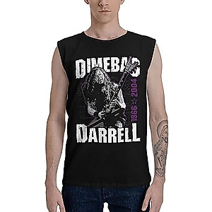 Dimebag Style Singer Darrell Tank Top Men T-Shirts Sleeveless Short Sleeve Basic Tee Teenager Summer Cotton Shirt for Sports Top3X-Large Black