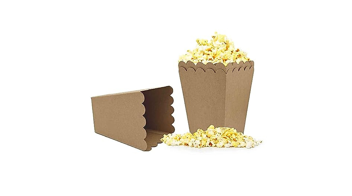 AimtoHome Mini Kraft Popcorn Boxes - 24 Pack for Parties