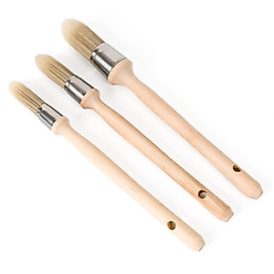 Trim Painting Tool, 3 Packs with 0.6Inch, 0.75Inch, 1Inch Small Paint Brushes for Walls, Touch Up, Edge Painting Tool, Round Paint Brush for House Wall Edges, Trim Paint Brushes