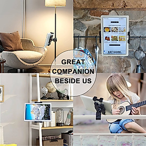 Timewall Tablet Phone Mount with Clamp, Universal iPad iPhone Holder Stand for Spin Bike, Stationary Exercise Bicycle, Treadmill, Elliptical, Mic Stand, Boat, Handlebar, Fits 5-12.9" Tab Phone