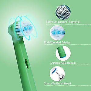 Kids Toothbrush Replacement Heads for Oral-B, Extra-Soft Bristles, Fits Both Electric and Battery for Oral-B Braun Brushes, Except Vitality Sonic, CrossActino Power, Sonic Complete, Pulsonics, EB-10A