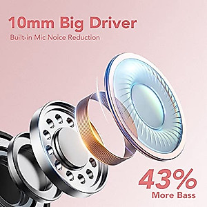 KT1 Ear Buds Wireless Earbuds V5.3, 120H Playtime, Bluetooth Earbuds for Small Ear, IPX7 Waterproof Running Headphones, Deep Bass, Over Ear Sport Earbuds Wireless Bluetooth Earphones for Android iOS