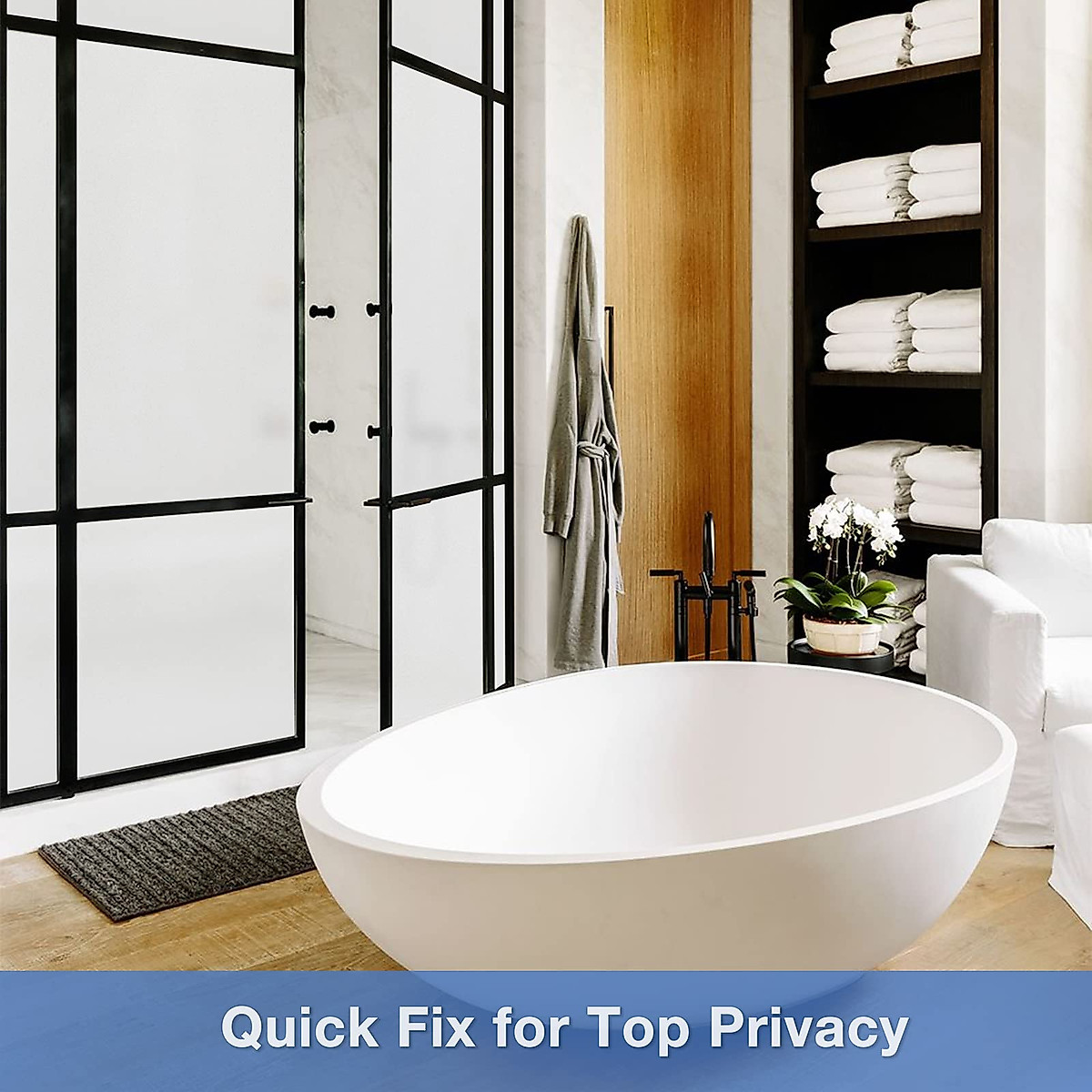 VILMA Window Privacy Film Frosted Glass Window Film Sun Blocking Non Adhesive Heat Blocker Static Window Clings Opaque Decorative Window Stickers for Bathroom Home Office 17.5 x 78.7 Inches