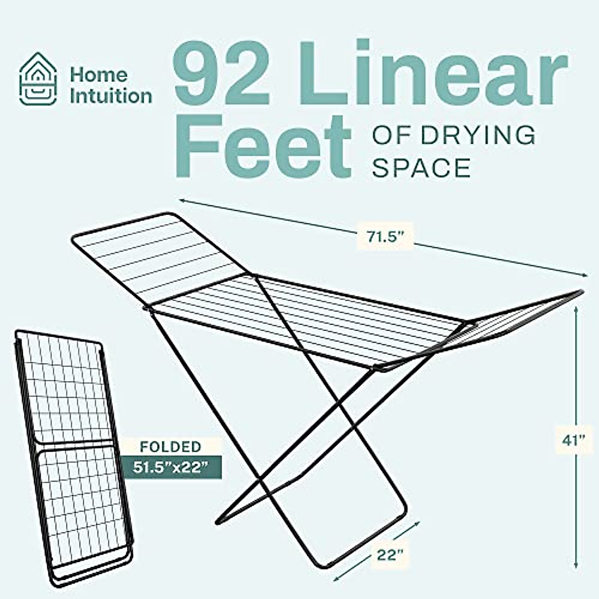 Home Intuition Foldable Clothes Drying Rack Dryer (Black)