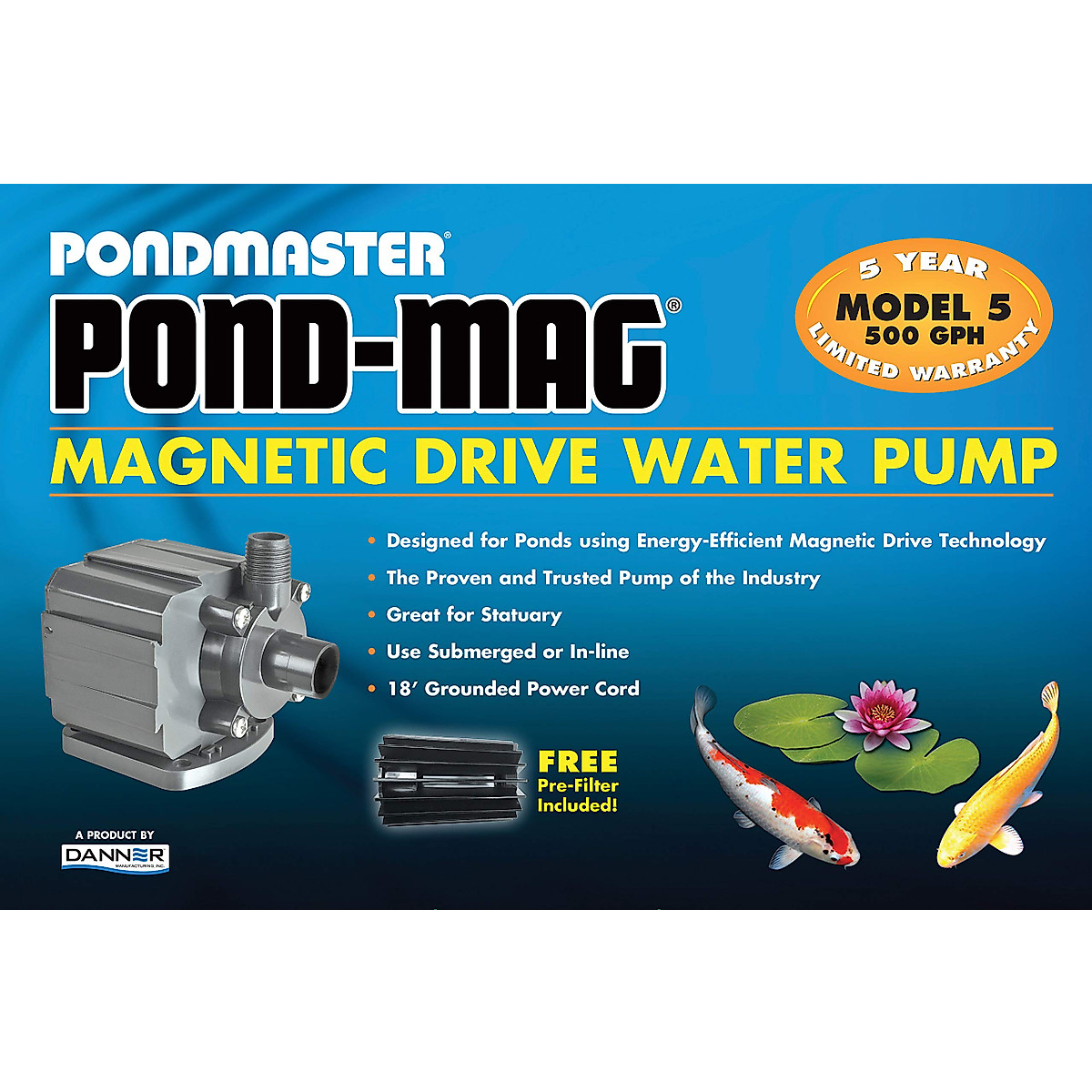 Danner Manufacturing, Inc., Pondmaster 500 GPH Pump, 02525