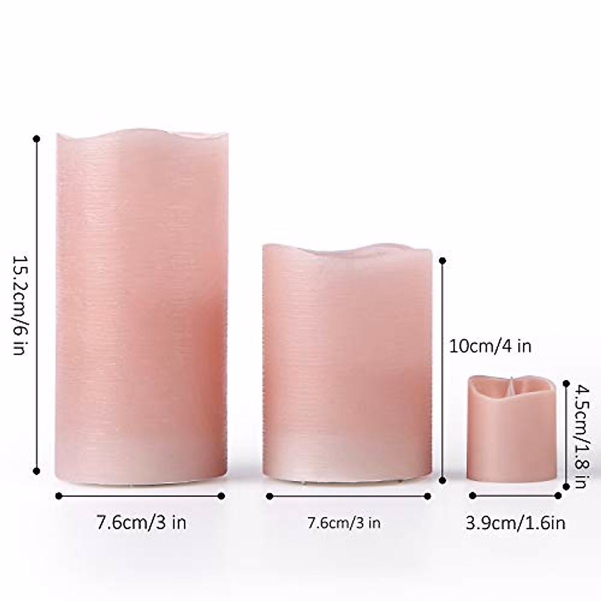 Furora LIGHTING Pink Real Wax Flameless Candles with Remote and Timer, 4 Pillars and 4 Votives Pack of 8, LED Flickering Candles for Home Décor, Battery Included