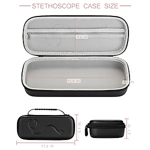 STUKCAZE Hard Stethoscope Case for 3M Littmann Classic III, Lightweight II S.E, MDF Acoustica Stethoscope, Stethoscopes Carrying Case with Mesh Bag for Nurse Accessories Gauze Penlights Cotton Swabs