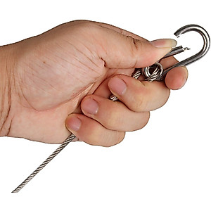 MOUNTAIN_ARK Safety Security 110lb. 25.5" Stainless Steel Cables for Stage Lighting (Silver 20 Pack) (Buckle End and Looped End)