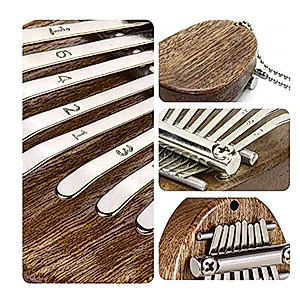 Thumb Piano 8 Key Mini Kalimba, Exquisite Finger Piano, Portable Marimba Musical Instrument Gift, Wooden Finger Mbira with Lanyard Special Gifts for Kids and Adults Beginners