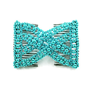 SimpleLif Combs Stretchable Double Hair Comb Twist Fountain Ponytail,Magic Hair Comb EZ Beaded Double Stretchy Delicate Elastic Women Clips Hairstyle,Random Color