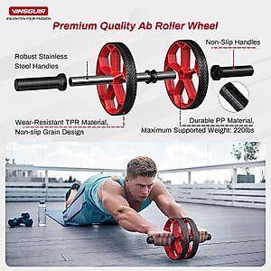 Vinsguir Ab Roller, 4-in-1 Ab Roller Kit with Knee Pad