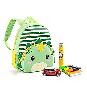 KK CRAFTS Toddler Backpack, Waterproof Preschool Backpack, 3D Cute Cartoon Neoprene Animal Schoolbag for Kids, Lunch Box Carry Bag for Boys Girls,Dinosaur