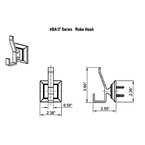Arista Bath Products Leonard Series J-Style Robe Hook, Satin Nickel