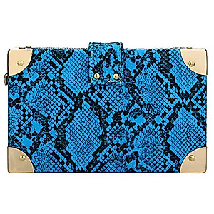 Box Bag Snakeskin Pattern Crossbody Bag for Women Shoulder Handbags Clutch Purses for Daily Use Travel Work (Orange)