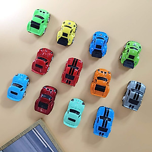 Gilumza Pull Back Car Toy, 12 Pack Mini Metal Die-cast Cars Playset, Dino Toys for Boys Girls Toddler Kids 3456 Year Old Race Vehicles