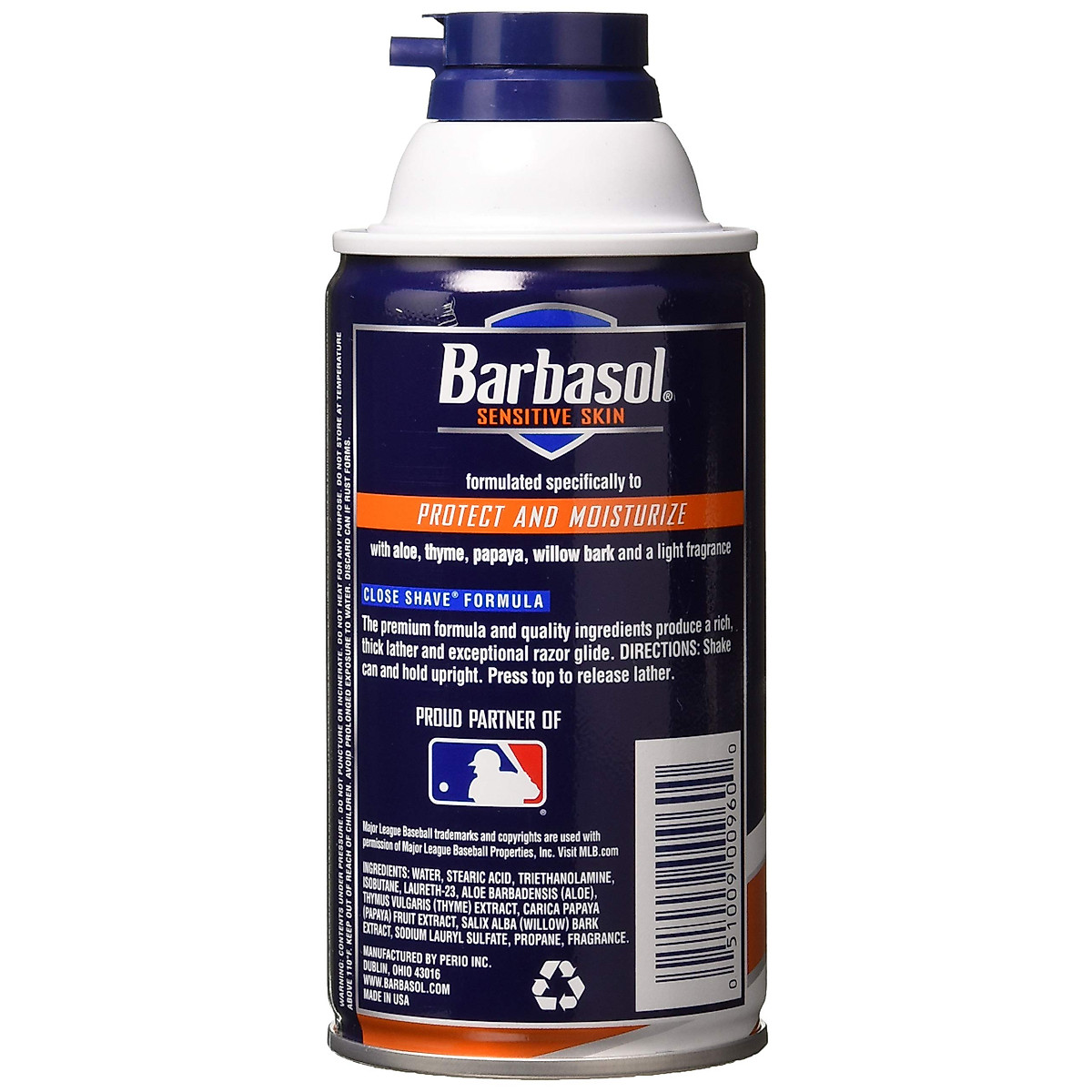 Barbasol Thick & Rich Shaving Cream, Sensitive Skin 10 oz (Pack of 3)