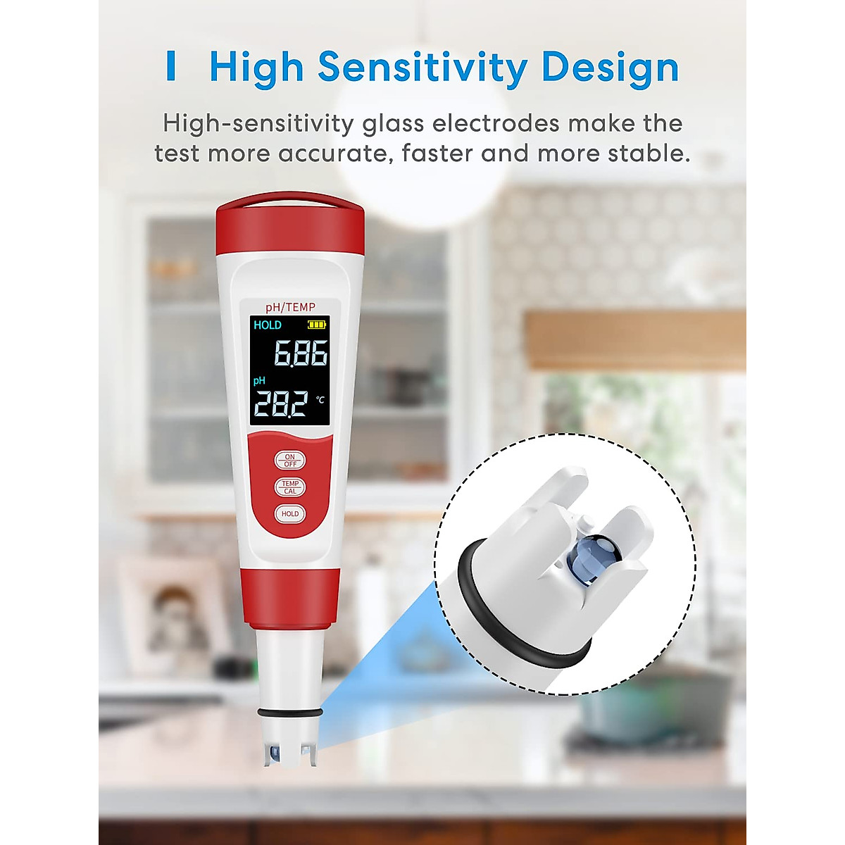 meross PH Meter, Digital PH Meter for Water Hydroponics with ATC, IP67 PH/Temp 2 in 1 Tester Pen with 0-14 PH Measurement Range, 0.01PH High Accuracy Mini Pen for Pool, Drinking Water and Aquarium