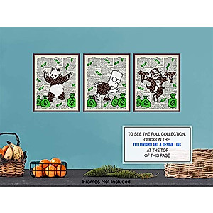 Bart Simpson Poster - 8x10 Set - Banksy Wall Art - Graffiti Wall Art of Louis Vuitton - LV Wall Decor - Money Decorations Wall Decor - Urban Wall Decor - Funny Street Art Mural for Alec Monopoly Fans
