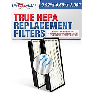 Replacement HEPA Filter Fits N Honeywell Air Purifier Models: HPA-245 series HPA-248-TGT HPA-249 series HHT-145 and HHT-149 (2-Pack)