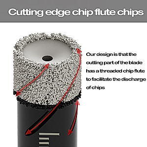 Mgtgao 8pc Black Dry Diamond Drill Bits Set for Granite Ceramic Marble Tile Stone Glass Hard Materials (not for Wood), Round Shank 3/16”, 1/4”, 5/16”, 3/8”, 1/2 ” with Storage Case