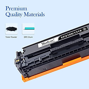 Valuetoner Remanufactured Toner Cartridge Replacement for HP 131X 131A CF210A CF211A CF212A CF213A for Laserjet Pro 200 Color M251nw M251n MFP M276nw MFP M276n Printer (Black,Cyan,Magenta,Yellow)
