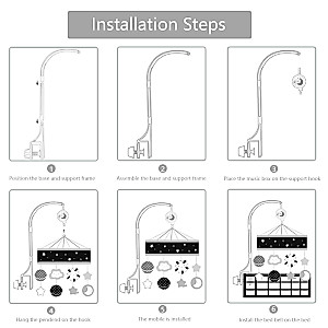 Baby Musical Crib Mobile with 360°Rotation,Hanging Space Theme Nursery Bed Decoration,Gift Toy for Newborn