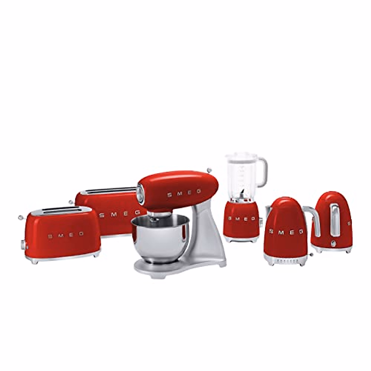 Smeg Red 2 Slick 2 Slice Toaster, Medium