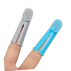 FRCOLOR Small Dog Toothbrush 4 Sets 3pcs Double Head Dog Brush Puppy Toothbrush