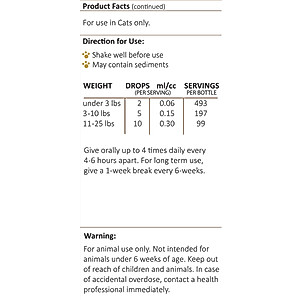 Amber NaturalZ Adizone C Herbal Supplement for Cats | Feline Herbal Supplement for Occasional Soreness, Stiffness, Aches and Discomfort | 1 Fluid Ounce Glass Bottle | Manufactured in The USA