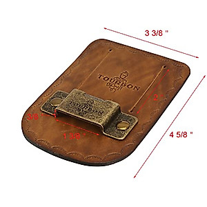 Tourbon Vintage Leather Tape Measure Holder for Belt (Pack of 2 Pieces)