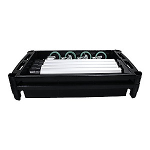 MaxWorks 80384 Black and Gray Two-Tray Service/Utility Cart With Aluminum Legs And 4" Diameter Swivel Castors