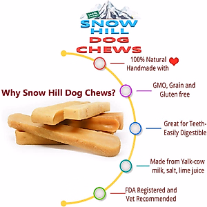 Snow Hill Himalayan Yak Cheese Dog Chews Double X Monster 13-14 Oz 10-11 in Long Grade A Healthy Odorless Yaky Golden Cheese Organic Dog Treats
