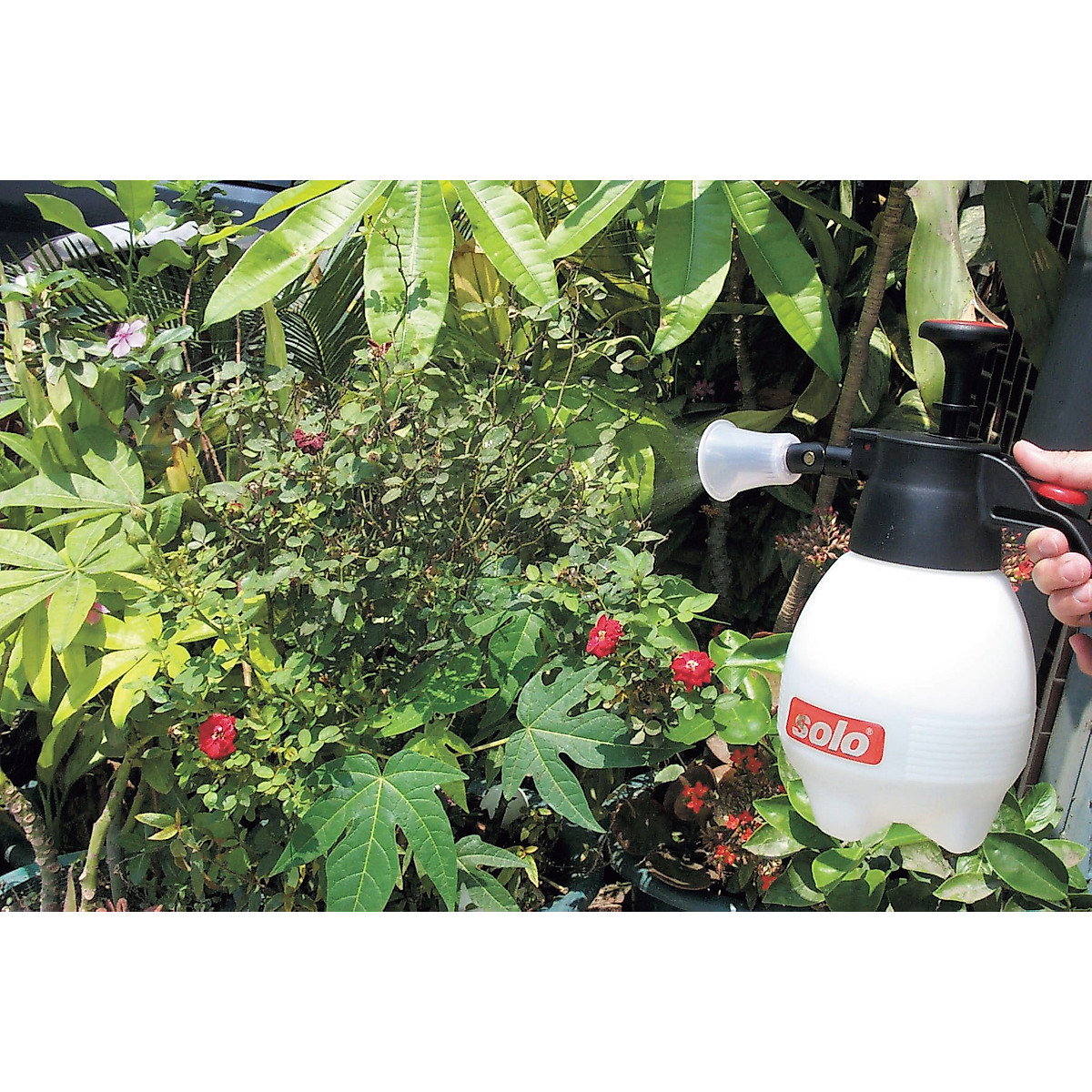 Solo 418 One-Hand Pressure Sprayer with Ergonomic Grip for Gardening, Fertilizing, Cleaning & General Use Spraying, 1 Liter
