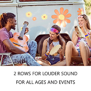 Tambourine 8 inch Double Row Jingles - Handheld Tambourine for Church Kids Adults