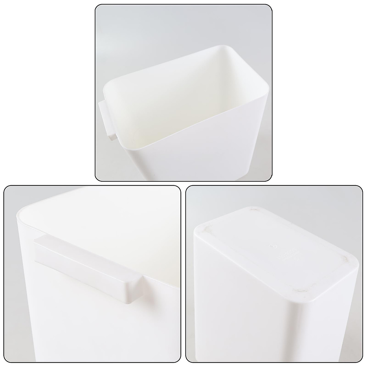 Tstorage 4.5 Gallon Deskside Plastic Wastebasket Rectangular, Open Garbage Container Basket for Office and Home, 3 Packs, White