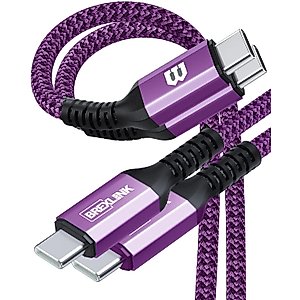 BrexLink Thunderbolt 3 Cable 5ft, USB 4 40Gbps Data Transfer 100W 5A Charger 5K@60Hz Type-C for External SSD, eGpu, USB-C Docking Station, MacBook (Grey)
