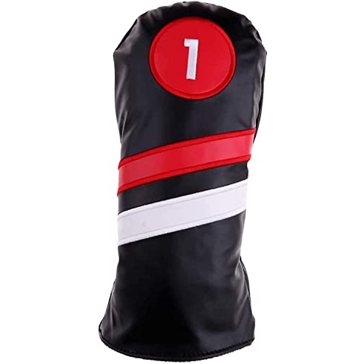 SGerste 1 or 3Pcs Golf Headcovers Set 1 3 5 Driver & Fairway Woods Head Covers with Elastic Closure Waterproof PU Leather Golfer Equipment Gift (Black Driver Cover)