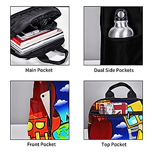 Geometry Dash Travel Backpack Multipurpose For Kids Teens Unisex Casual Daypacks Laptop Bookbag Outdoor Black