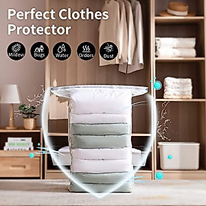 CLEVHOM Vacuum Storage Bags Combo 12 Pack, Vatiety Space Saver Bags for Clothes Beddings Comforters Blankets Quilts Duvets Coat Jacket Sweater, Vacuum Sealer Bags Save 80% Space for Closet Organizers and Storage