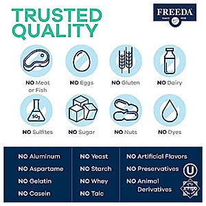 Freeda Calcium Gluconate - Kosher Vegan Calcium Supplement for Women & Men - Easy to Digest - Bone Health Supplement & Joint Support - Pure Calcium Supplement Without Vitamin D (100 Capsules)